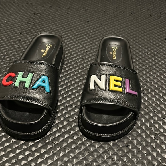 CHANEL | Shoes | Authentic Chanel Lambskin Slides From Coleccin 222 ...